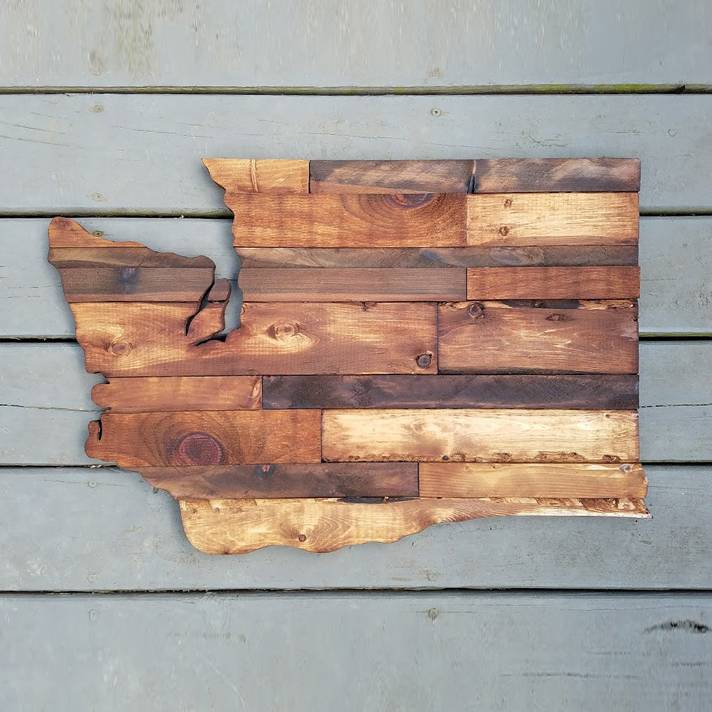 Rustic Washington State Wood Sign – Covered Bridges Woodworking, LLC